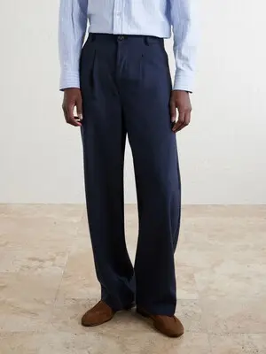 Oliver Peoples Oxford Striped Linen Drawstring Trousers
