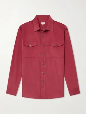 Caruso Cotton-corduroy Shirt - Red