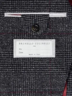 Brunello Cucinelli Checked Silk, Wool And Cashmere-blend Suit Jacket