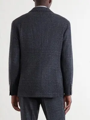 Brunello Cucinelli Checked Silk, Wool And Cashmere-blend Suit Jacket