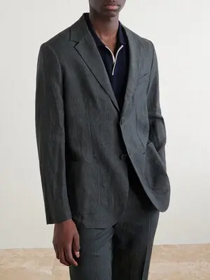 Sunspel Single-breasted Linen Suit Jacket