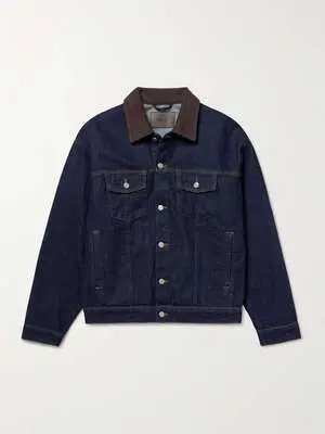 Nn07 Roy 1882 Corduroy-trimmed Organic Denim Jacket