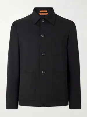 Barena Venezia Wool-blend Gabardine Overshirt - Black