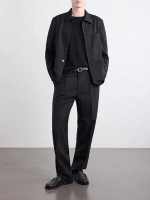 Barena Venezia Wool-blend Gabardine Overshirt - Black