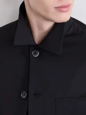 Barena Venezia Wool-blend Gabardine Overshirt - Black