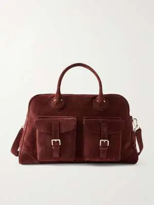 Brunello Cucinelli Suede Weekend Bag - Burgundy