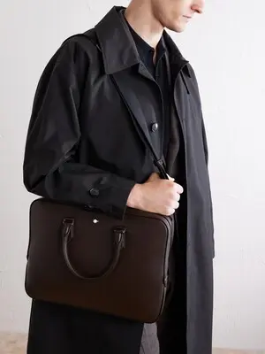 Montblanc Logo-appliquéd Textured-leather Briefcase