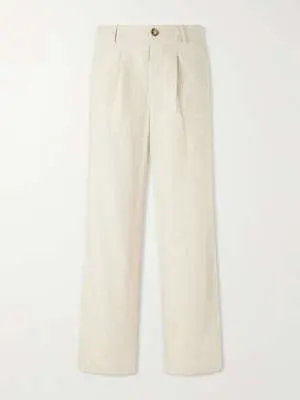 Oliver Peoples Cotton Linen-blend Drawstring Trousers