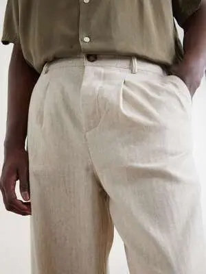 Oliver Peoples Cotton Linen-blend Drawstring Trousers