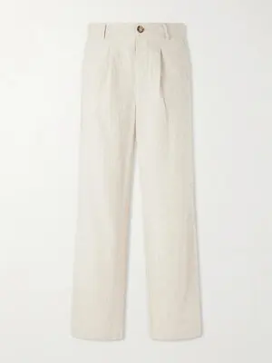 Oliver Peoples Cotton Linen Trousers - Neutrals