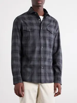 Brunello Cucinelli Checked Cotton-flannel Shirt