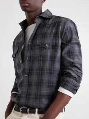 Brunello Cucinelli Checked Cotton-flannel Shirt