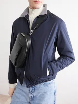 Montblanc Logo-appliquéd Full-grain Leather Messenger Bag