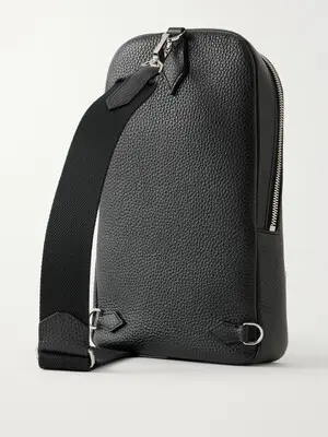Montblanc Logo-appliquéd Full-grain Leather Messenger Bag