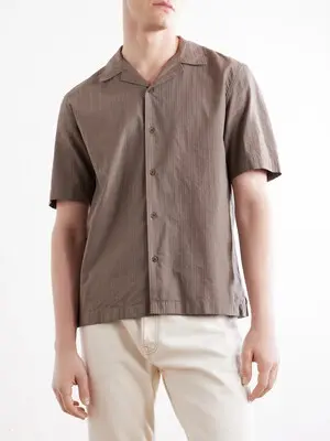 Sunspel Camp-collar Textured-cotton Shirt