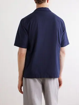 Sunspel Camp-collar Textured-cotton Shirt