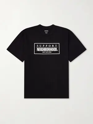 NEIGHBORHOOD Logo-print Cotton-jersey T-shirt - Black