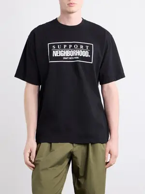 NEIGHBORHOOD Logo-print Cotton-jersey T-shirt - Black