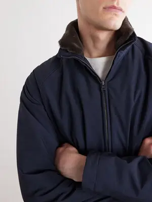 Herno Faux Fur Trimmed Bomber Jacket