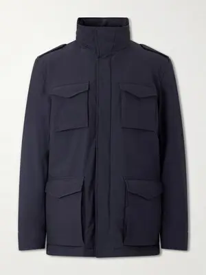 Herno Four Pockets Woven Field Jacket - Blue