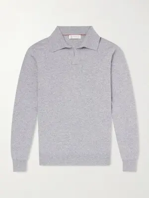 Brunello Cucinelli Cashmere Polo Shirt - Gray