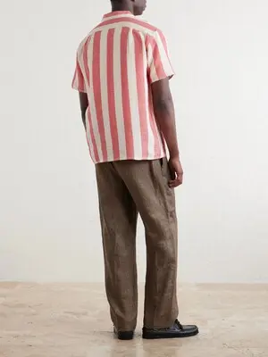 KARDO Camp-collar Striped Cotton Shirt