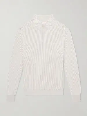 Brunello Cucinelli Ribbed Cashmere Rollneck Sweater - Neutrals