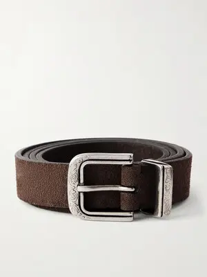 Brunello Cucinelli 3cm Suede Belt - Brown