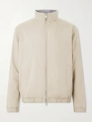 LARDINI Zip-up Shell Bomber Jacket - Neutrals