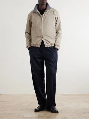 LARDINI Zip-up Shell Bomber Jacket - Neutrals