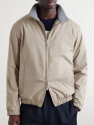 LARDINI Zip-up Shell Bomber Jacket - Neutrals