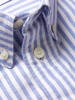 Nn07 Colby 5910 Button-down Collar Striped Organic Cotton Oxford Shirt