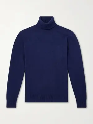 Brunello Cucinelli Alpaca-blend Rollneck Sweater - Blue
