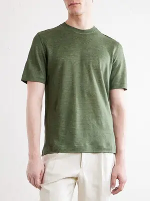 Zegna Oasi Knitted Linen T-shirt - Green