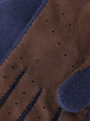 Brunello Cucinelli Knitted Cashmere Gloves With Suede Trim