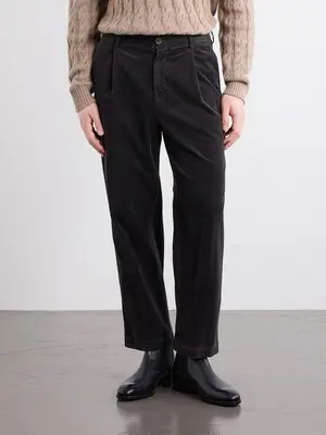 Barena Venezia Pleated Cotton-blend Corduroy Trousers