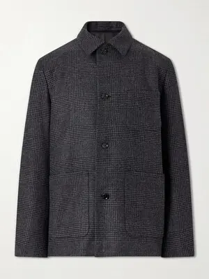 LARDINI Prince Of Wales Wool And Cashmere-blend Jacket - Gray