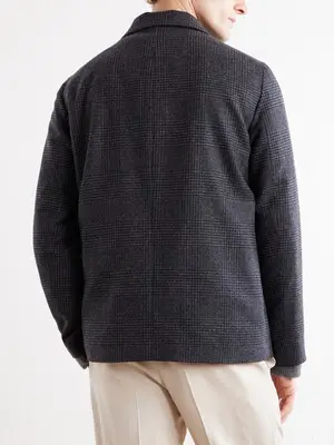 LARDINI Prince Of Wales Wool And Cashmere-blend Jacket