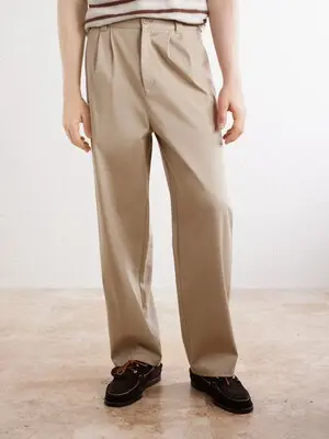 A.p.c. Ricky Straight-leg Pleated Trousers - Neutrals