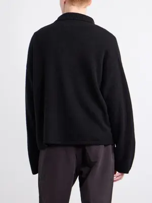 THE ELDER STATESMAN Dume Rugby Cashmere Polo Sweater - Black