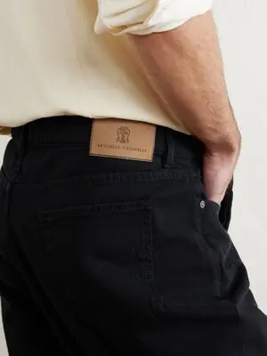 Brunello Cucinelli Slim-fit Straight-leg Logo-embroidered Jeans