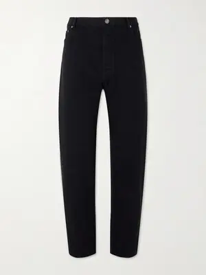 Brunello Cucinelli Slim-fit Straight-leg Logo-embroidered Jeans - Black