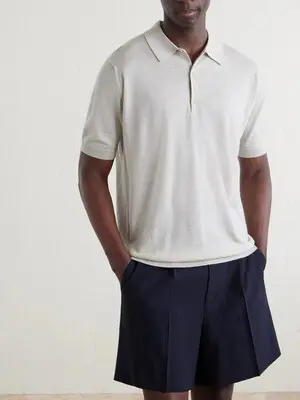 John Smedley Macloud Knitted Merino Wool Polo Shirt