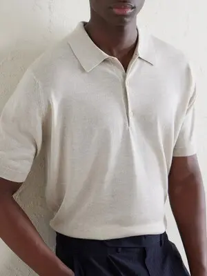 John Smedley Macloud Knitted Merino Wool Polo Shirt