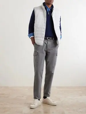 Brunello Cucinelli Slim-fit Tapered Cotton-twill Cargo Trousers