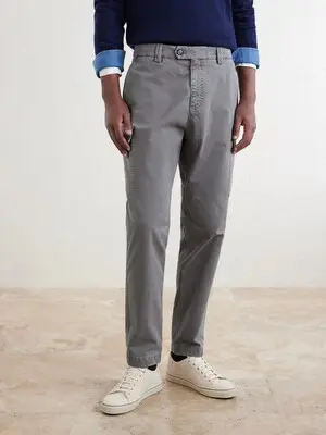 Brunello Cucinelli Slim-fit Tapered Cotton-twill Cargo Trousers