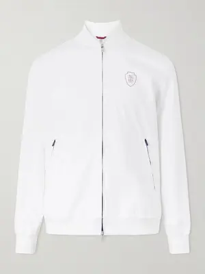 Brunello Cucinelli Logo-appliquéd Shell Jacket - White