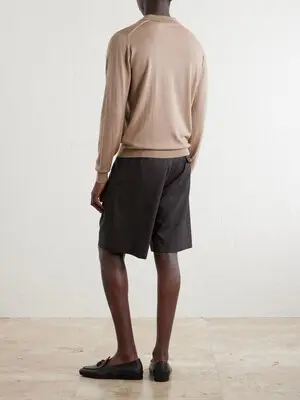 John Smedley Caverhill Knitted Merino Wool Polo Shirt - Neutrals