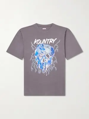 Kapital Printed Cotton-jersey T-shirt - Gray