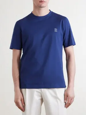 Brunello Cucinelli Layered Logo-print Cotton-jersey T-shirt